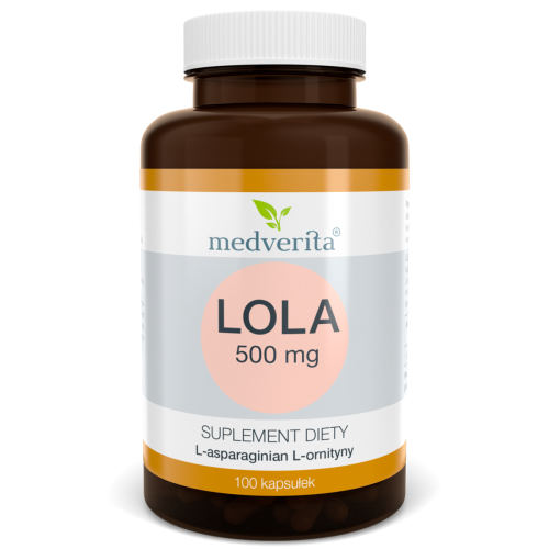 LOLA 500 mg - L-asparaginian L-ornityny - 100 kapsułek Medverita ...